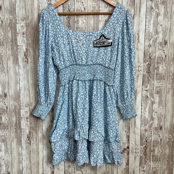 Angie | Dresses | Angie Womens Floral Long Sleeve Boho Dress Sz Medium ...